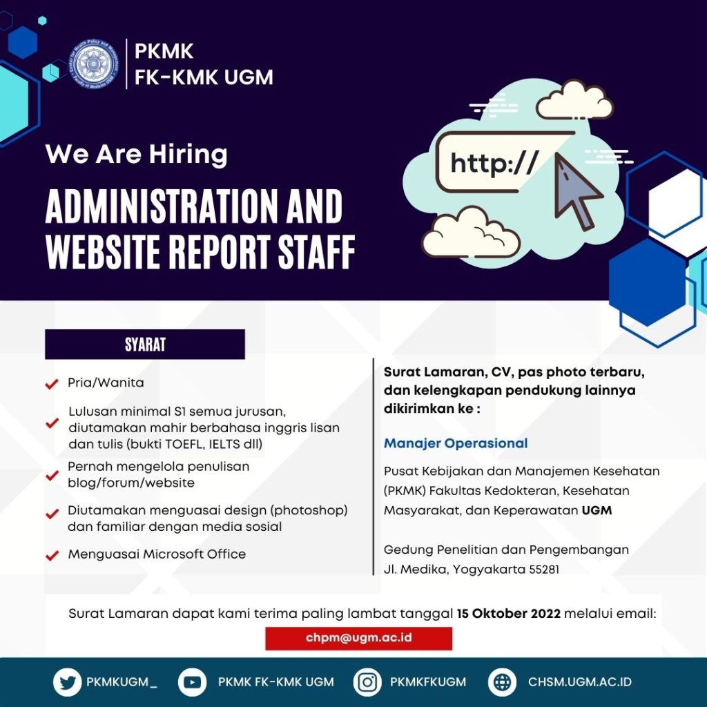 LOWONGAN PEKERJAAN Administration and website report staff – CHPM FK ...